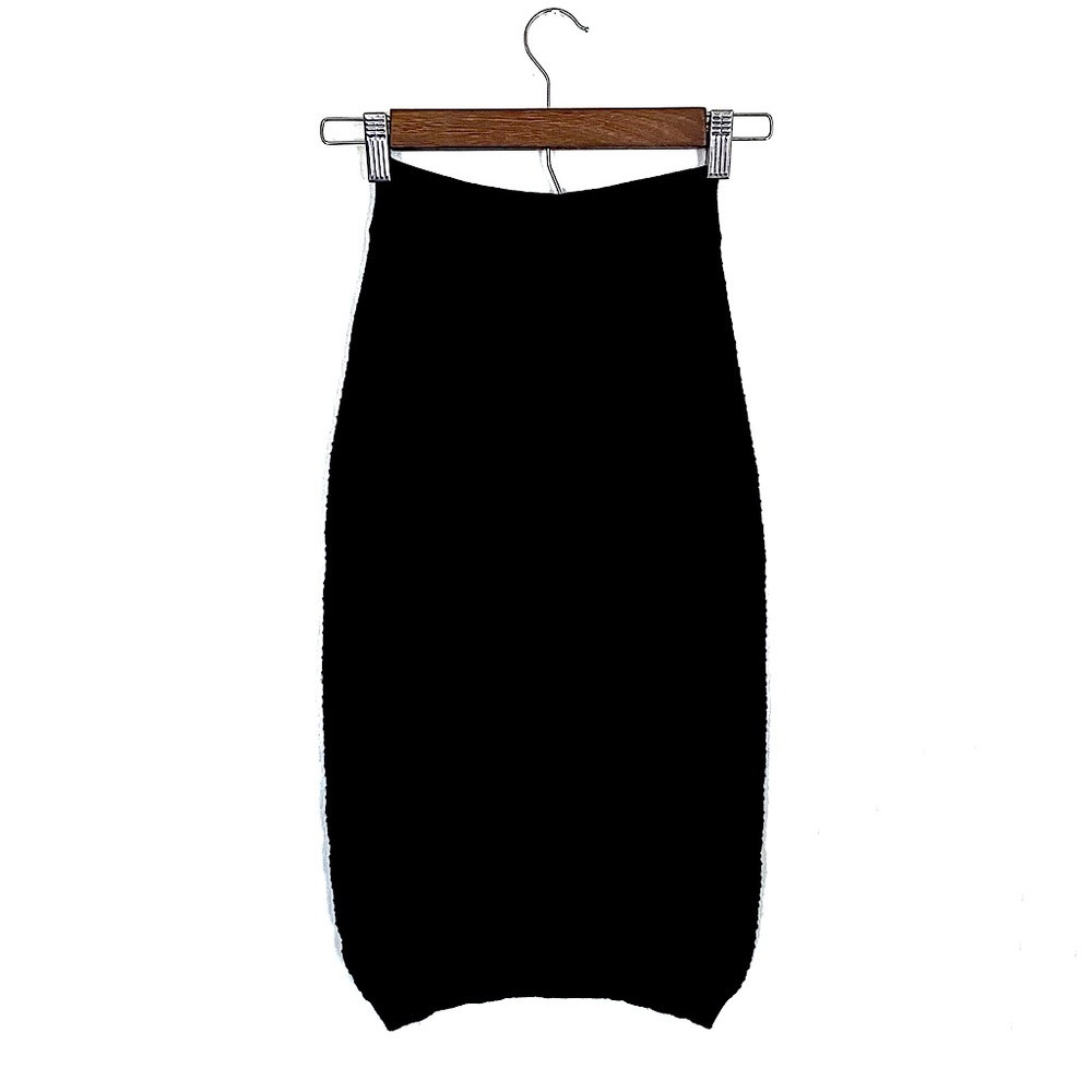 Express Black Ribbed Knit Bodycon Stretch Midi Skirt … - Gem